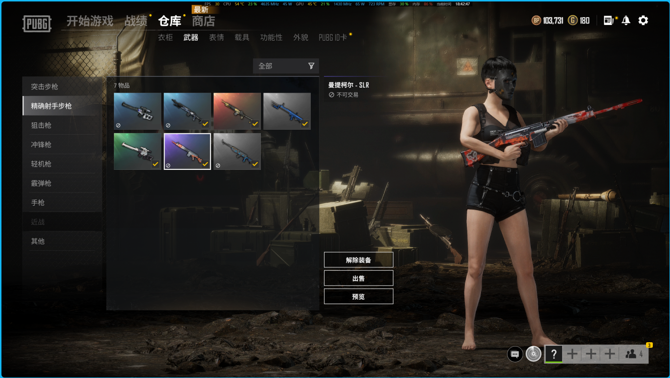 女王特价 ，绝版雪花m4√极速ak√极速sks√霜咬98k√满级雪地皮肤号 / PUBG吃鸡 / 全区 / 全服 - GG租号